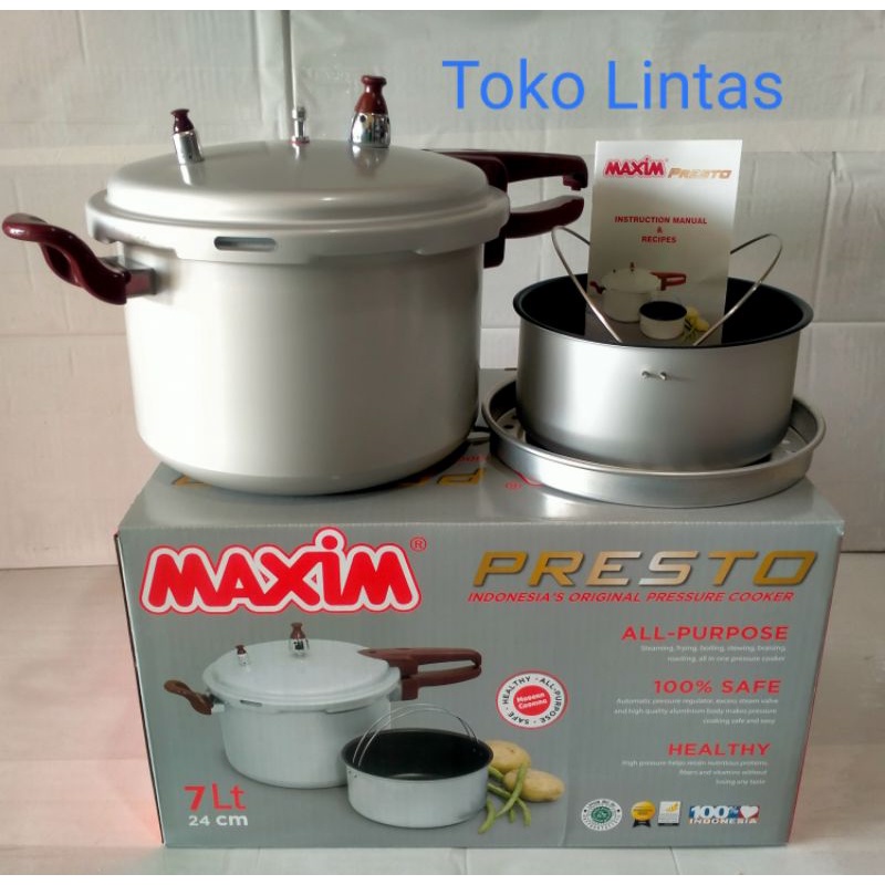 Jual Panci Presto Maxim 7 Liter / 24 cm / Pressure Cooker MAXIM7L | Shopee Indonesia