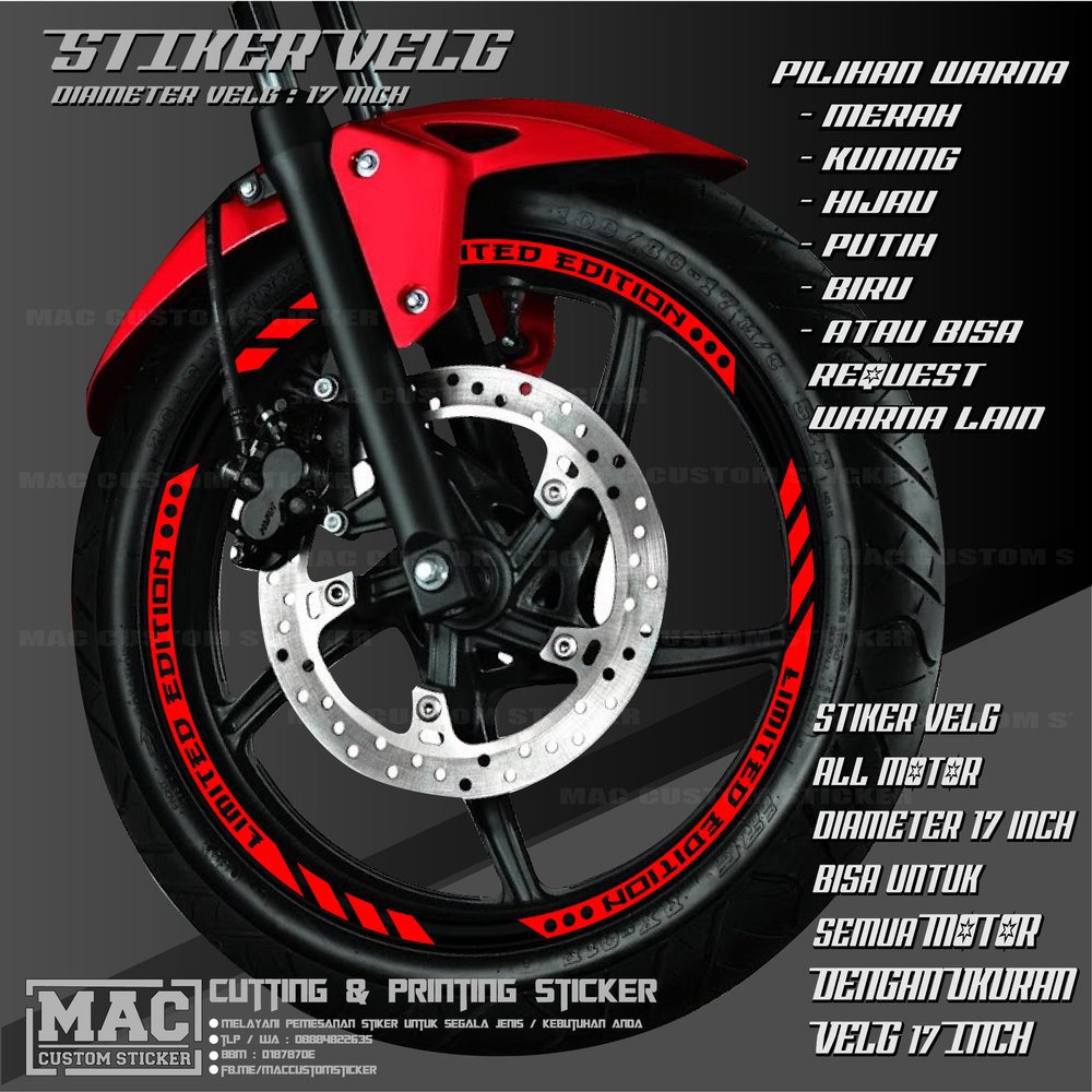 Jual STIKER VELG LIMITED EDITION 17 INCH | Shopee Indonesia