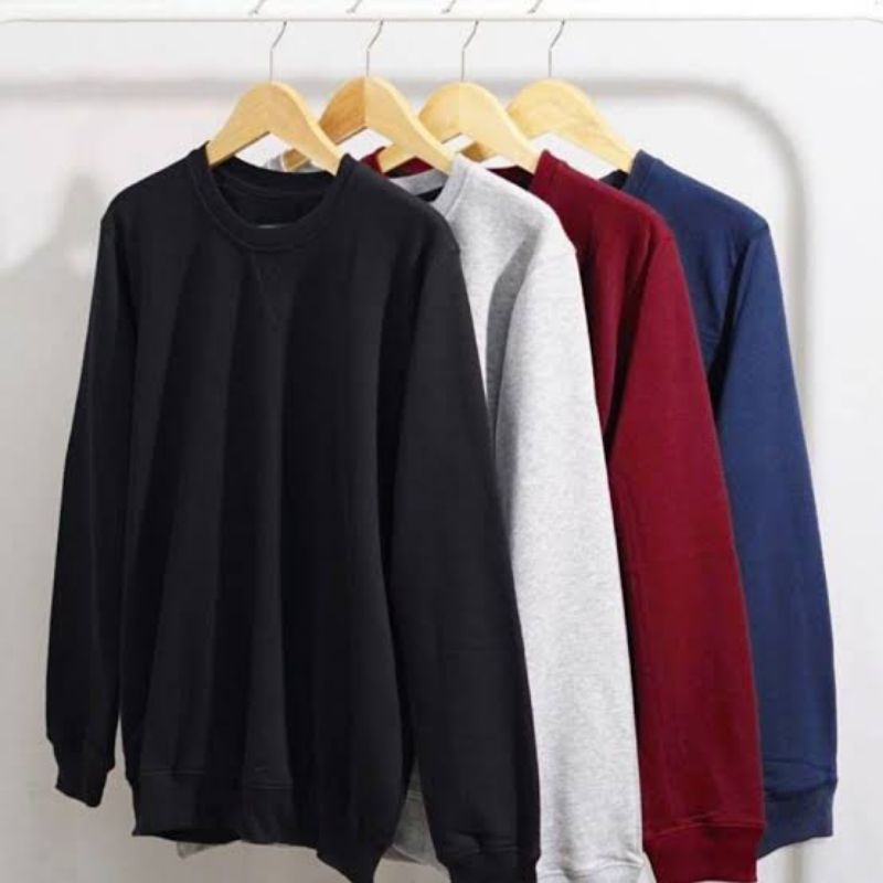 Jual JAKET SWEATER PRIA Sweater Basic polos dewasa | Shopee Indonesia
