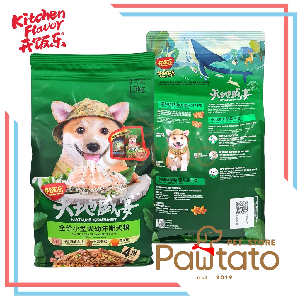 Jual Makanan Anjing Kitchen Flavor Puppy 1,5KG Small Breed Antartic ...