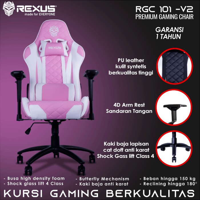 Jual KURSI GAMING CHAIR KURSI GAMER BANGKU GAMING YOUTUBER GAMERS MURAH ...