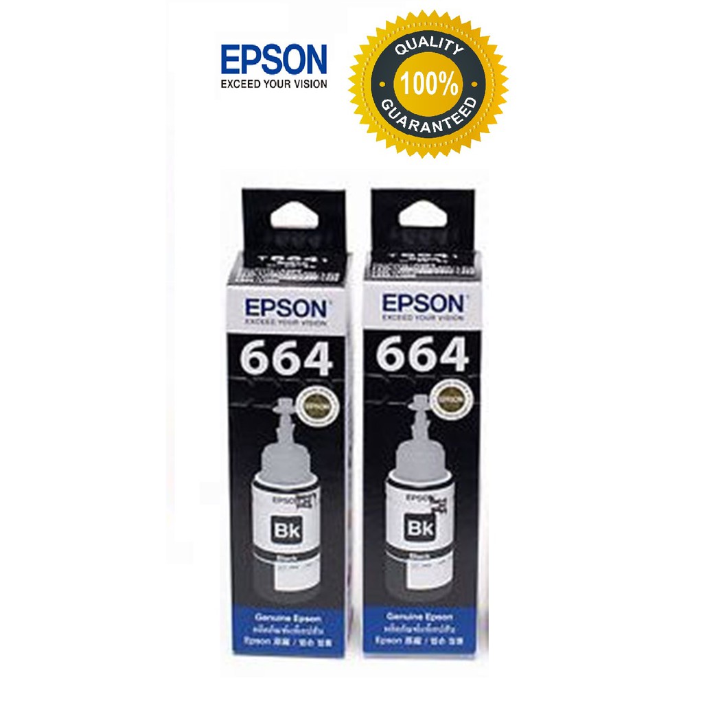 Jual Tinta EPSON Original T6641 Black ( 2 pcs ) | Shopee Indonesia