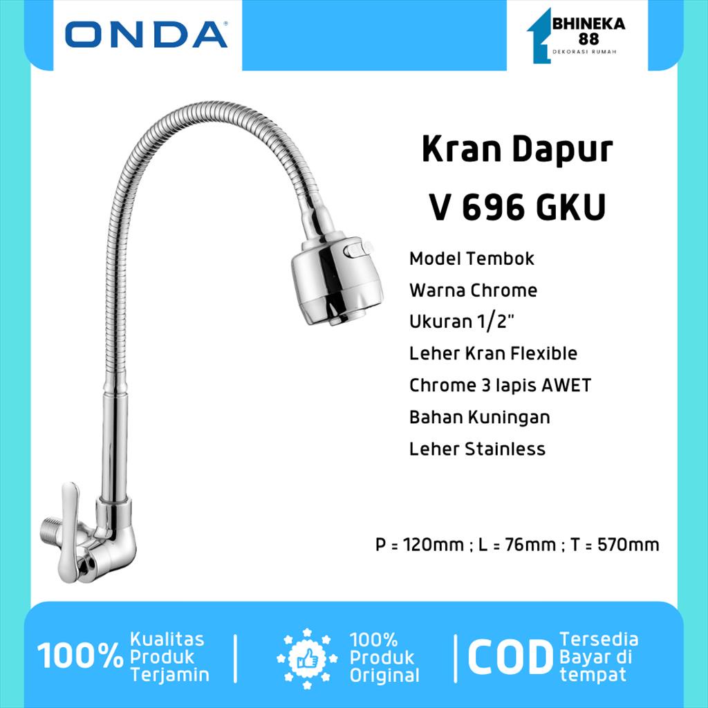 Jual Kran Dapur Cuci Piring Angsa Keran Tembok Fleksibel ONDA V 696 GKU ...