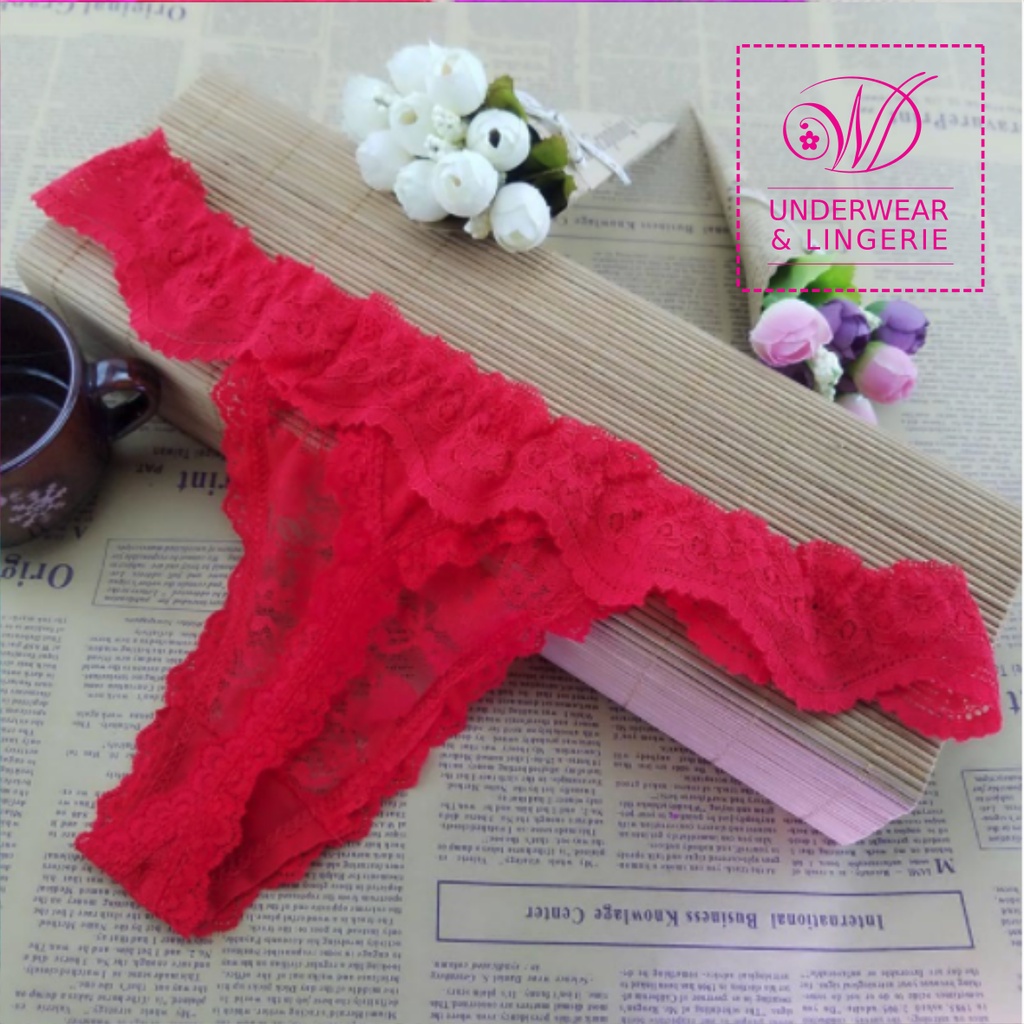 Jual CG09 - celana dalam model Gstring G string G-string T-back Thong bahan lace brukat motif ...