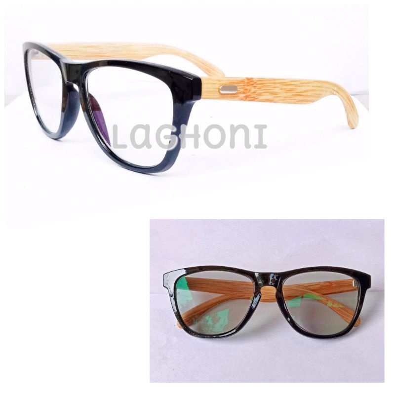 Jual kacamata pria lensa photocromic free minus frame corak kayu ...