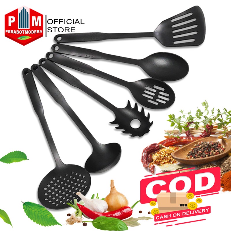 Jual [ COD ] Spatula Nylon Set 6pcs / Kitchen Tools Set 6pcs / Sutil ...