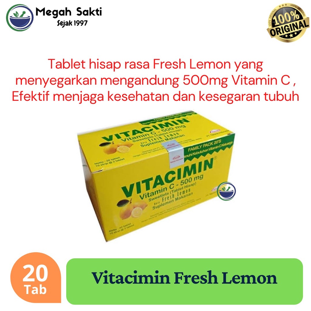 Jual Megah Sakti - Tablet Hisap VITACIMIN Lemon Family Pack 10 Strip ...