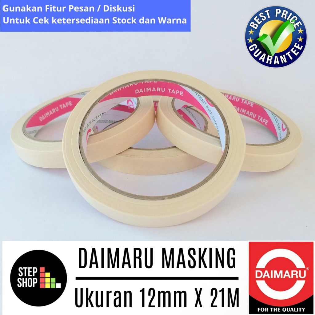 Jual DAIMARU MASKING - LAKBAN KERTAS - KERTAS LEM - 12mm X 21M | Shopee ...
