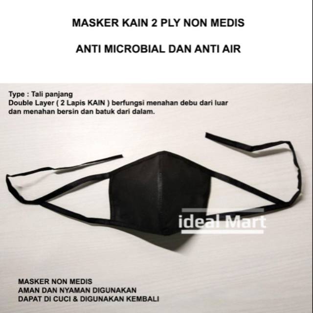 Jual DOUBLE LAYER MASKER KAIN 2 LAPIS ANTI AIR TALI DEWASA HIJAB Korean ...