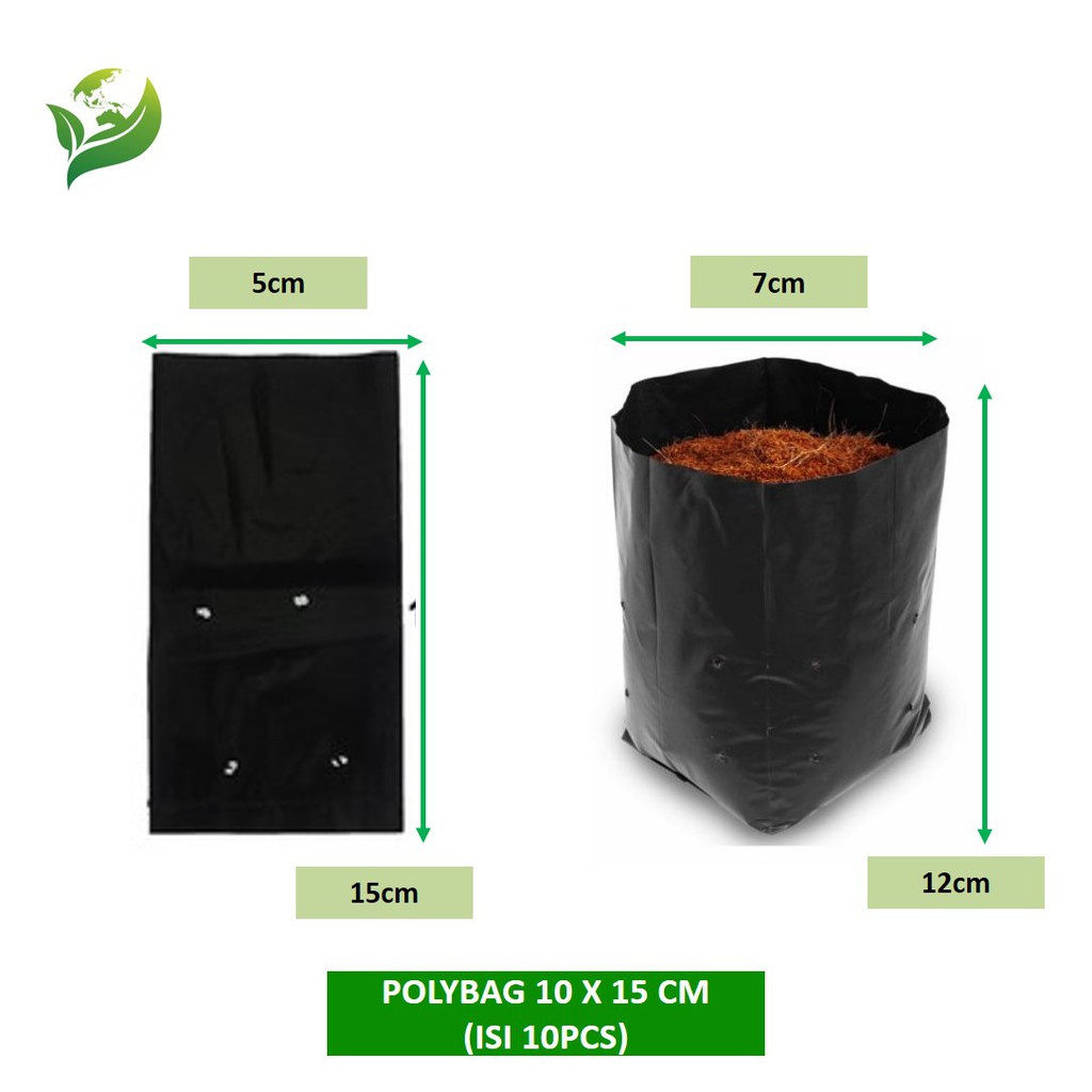 Jual POLYBAG TANAMAN (ISI 10 PCS) /POLIBEK UKURAN 10 CM X 15 CM BAHAN ...