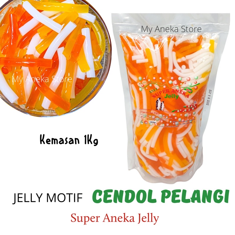 Jual jelly motif CENDOL 1KG/ Cendol pelangi / cendol / jelly potter ...