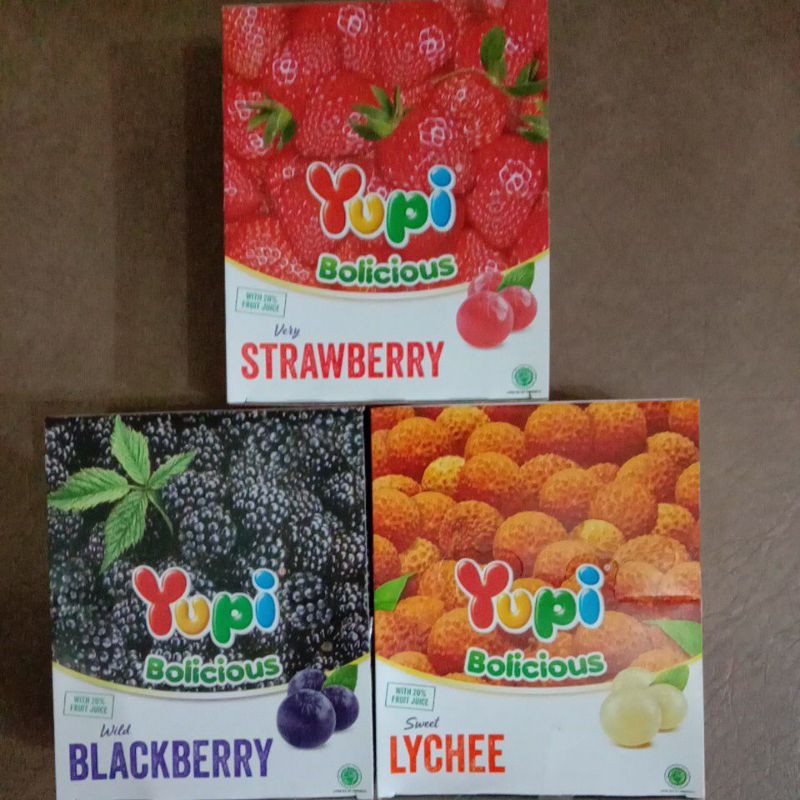 Jual Yupi Bolicious isi 24pcs / Yupi Lychee / Yupi Blackbarry / Yupi ...
