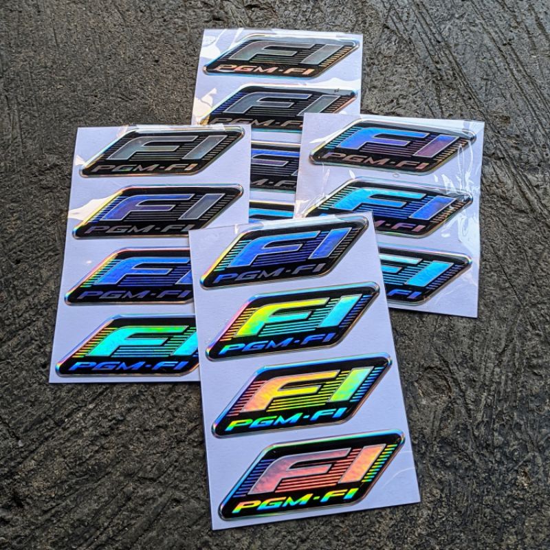 Jual stiker resin emblem logo PGM-FI hologram pelangi - emblem PGM-FI ...