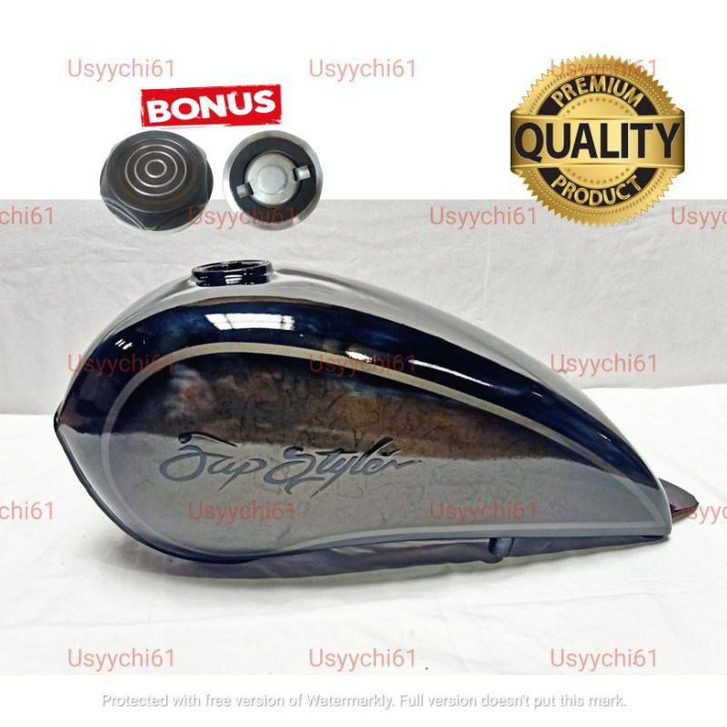 Jual Tangki Cat Teardrop Japstyle Chopper Bobber Custom Motif Grey ...