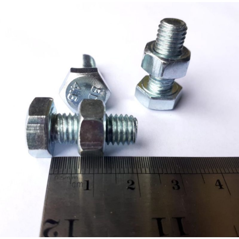 Jual BAUT MUR PUTIH M8 X 20 / BMP M8X20 / BAUT M8X20 PUTIH BMP M8 X 20 KUNCI 13 | Shopee Indonesia