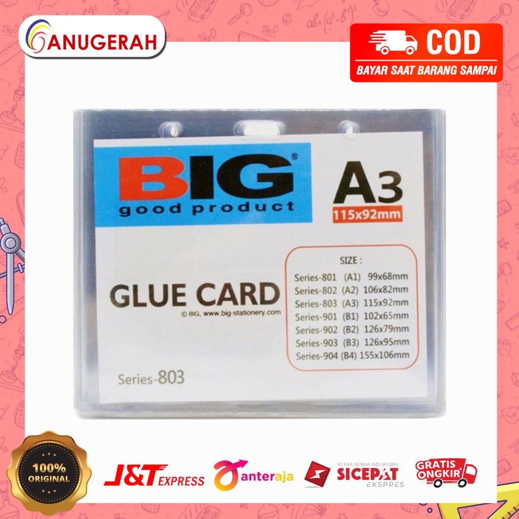 Jual BIG A3 803 KEPLEK NAMA / PLASTIK ID CARD BENING / TRANSPARAN (PACK ...