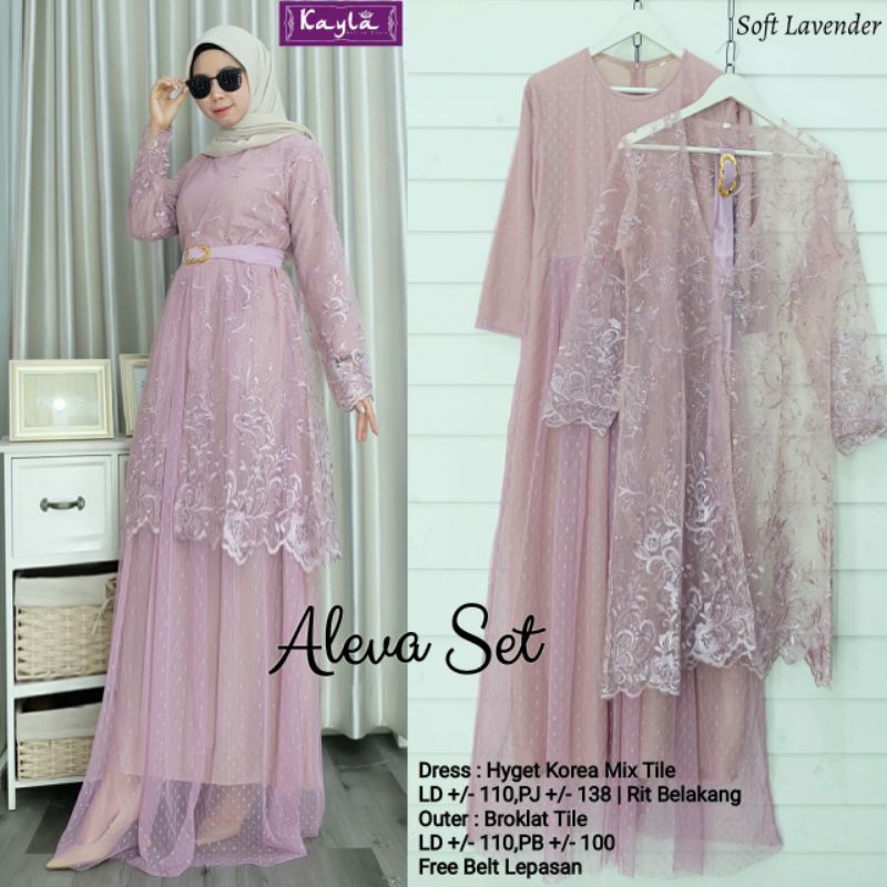 Jual gamis setelan aleva set hyget korea mix tile ld 110 outer broklat ...
