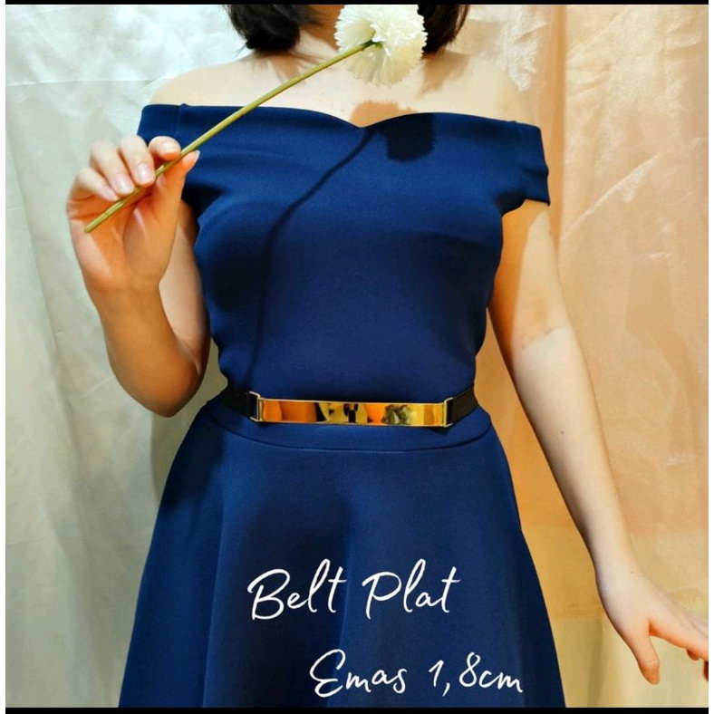 Jual Belt Korea - Belt Plat Besi Emas 1,8 cm | Shopee Indonesia