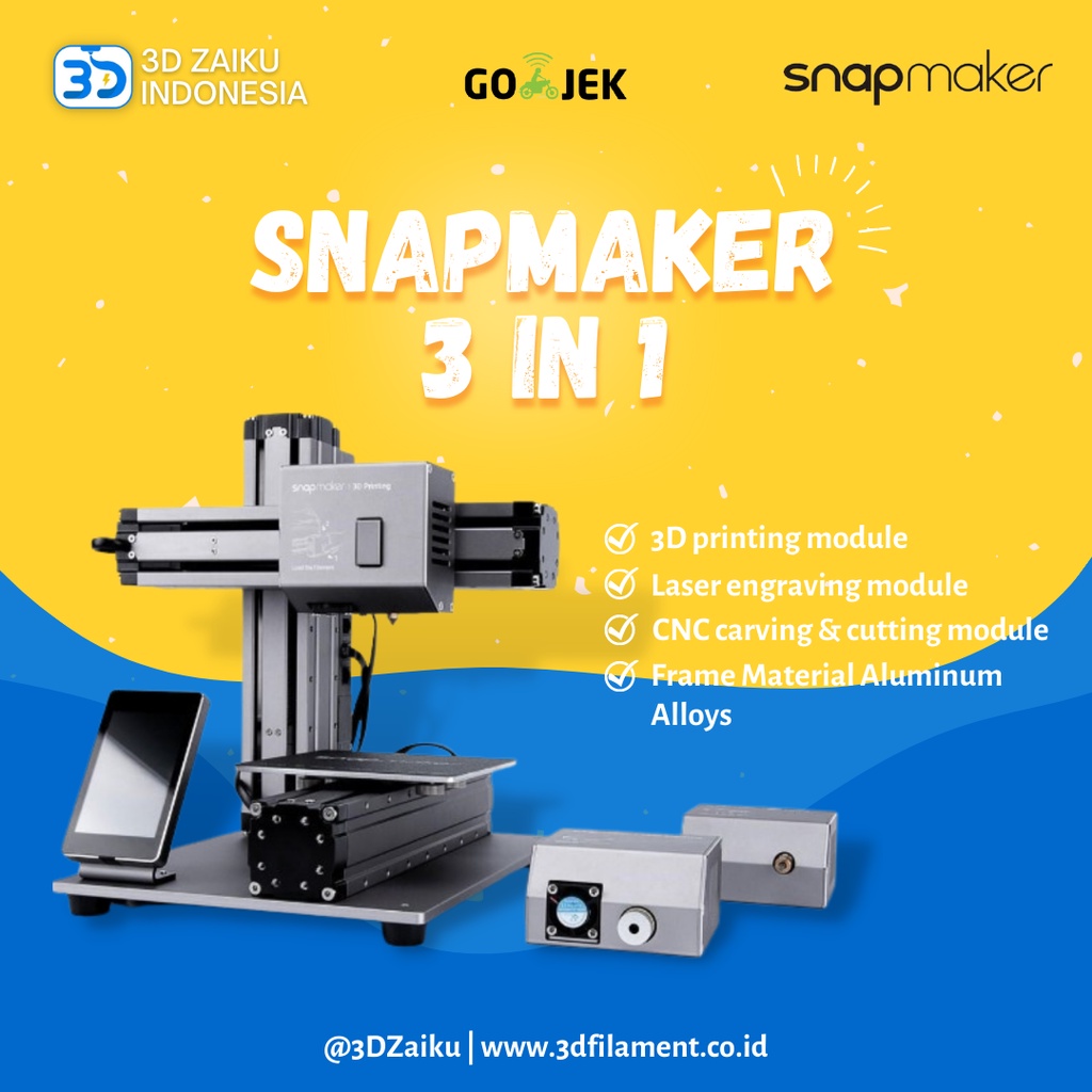 Jual Original Snapmaker 3 in 1 3D Printer CNC Router and Laser Engraver ...