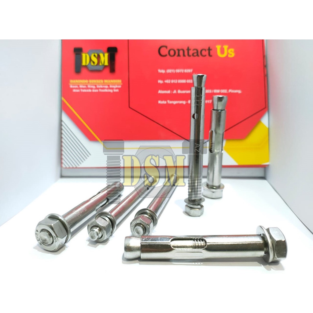 Jual SS 304 / Dynabolt Stainless M20x150 / Dinabolt M20 / Anchor Bolt ...