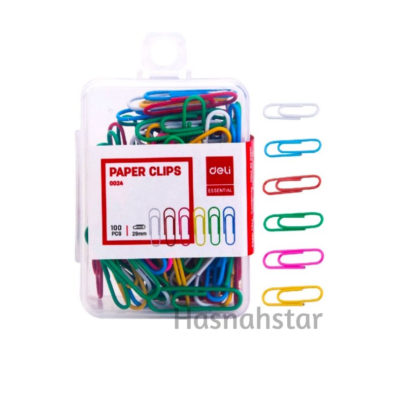 Jual Paper Clip Warna Warni 29mm Deli paper clip - E0024 | Shopee Indonesia