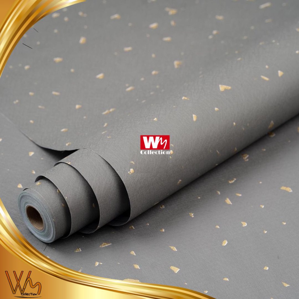 Jual Wallpaper Sticker Dinding Abu Titik Gold 45cm x 100cm Wallsticker ...