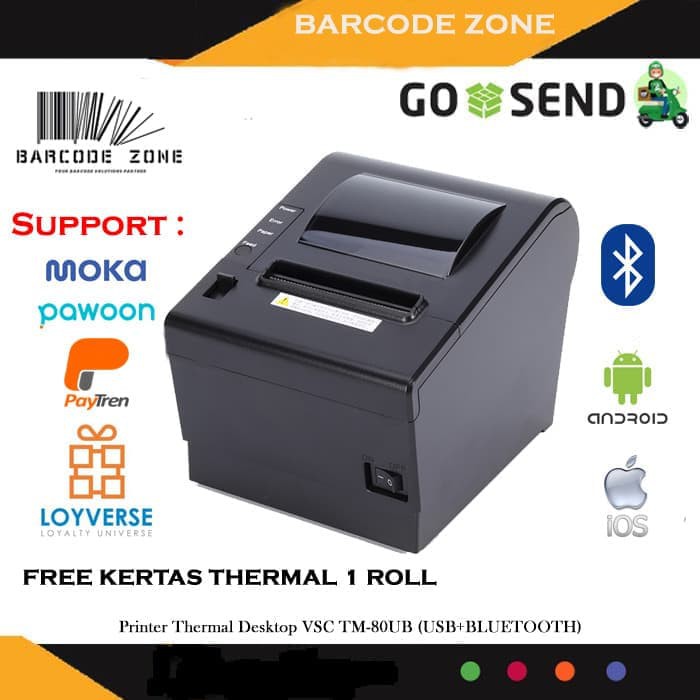 Jual PRINTER KASIR/PPOB THERMAL 80MM VSC TM-80UB ANDROID (USB+BLUETOOTH ...