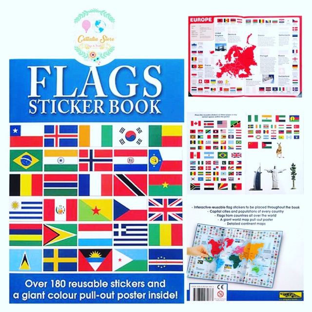 Jual FLAGS Sticker Book with over 180 Reusable Stickers and a Giant ...