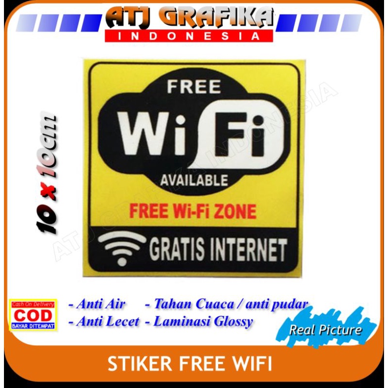 Jual stiker free wifi sticker internet gratis toko kantor Cafe ...