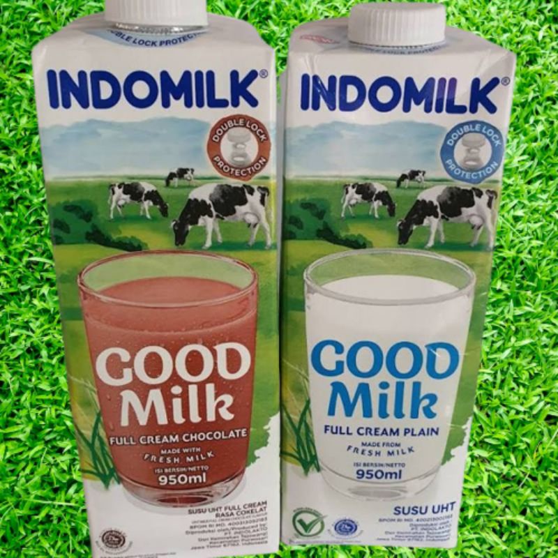 Jual Indomilk Good Milk Susu Cair UHT Full Cream Plain / Full Cream Chocolate 950ml | Shopee ...