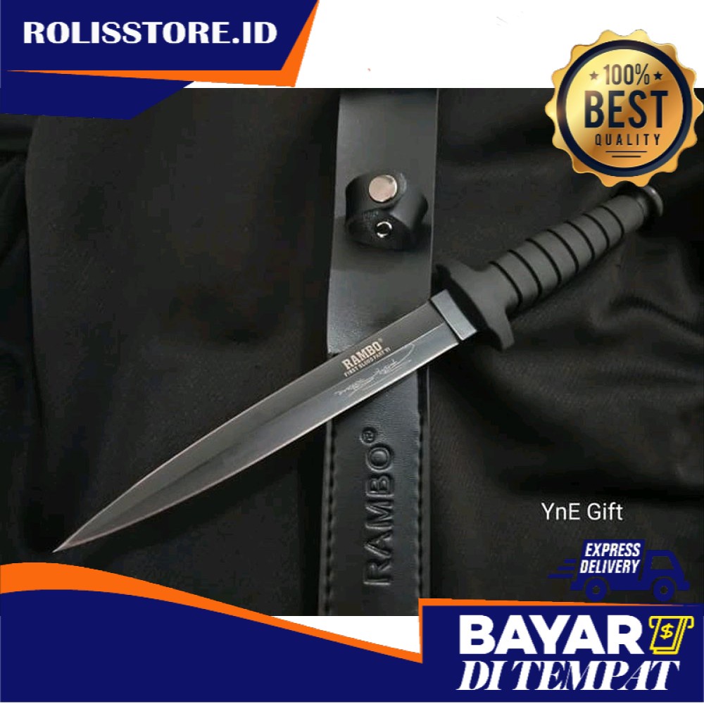 Jual PROMO TAJAM COD Pisau Belati Rambo VI Berkualitas. Pisau Rambo 6 ...