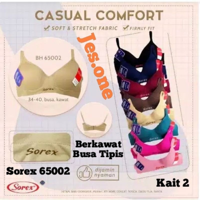 Jual SOREX 65002 BH Bra Sport Berkawat Busa Tipis Katun Cup A - B sz 34 ...