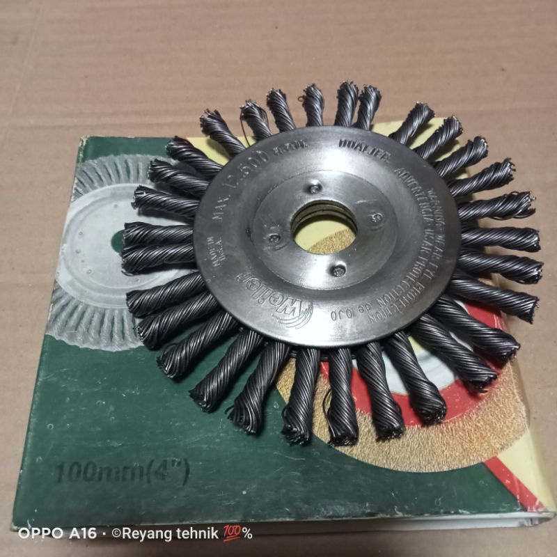 Jual Steel Wire Wheel Brush 100mm Sikat Kawat Baja Model Kepang 4 inch ...