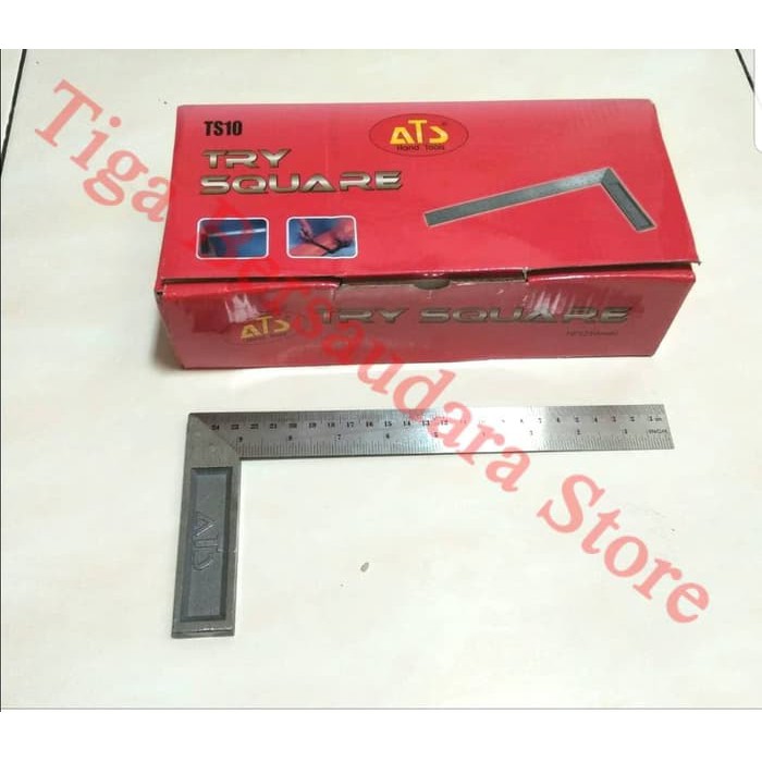 Jual PENGGARIS SIKU TUKANG ATS 10" / SIKU METER TS10 25CM / TRY SQUARE ...