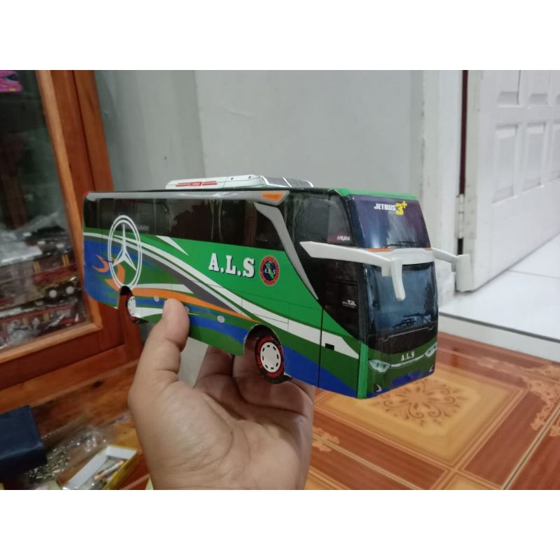 Jual miniatur bus telolet Basuri kecil skala 43 panjang 28 cm | Shopee ...