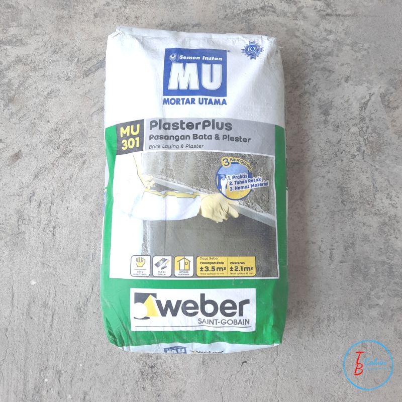 Jual MU 301 Plaster Plus semen plester dan perekat bata 40 kg | Shopee ...