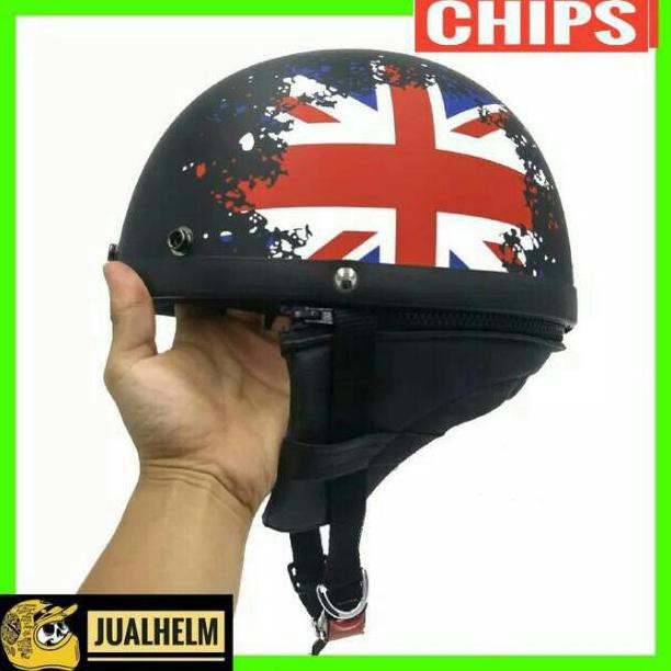 Jual Helm Chips Motif England Black Doff - Helm Vintage - Helm Chip ...