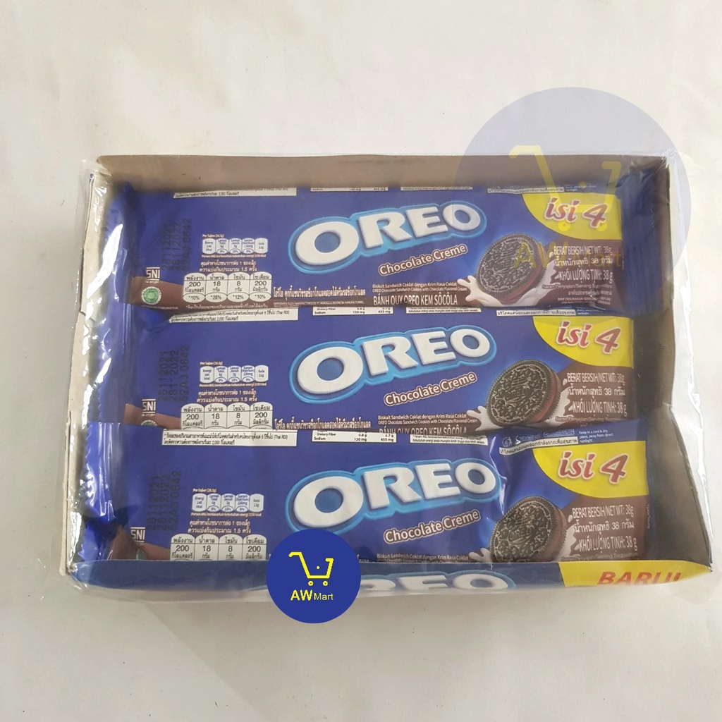 Jual OREO ECER 2000 PER BOX 12 BUNGKUS (ISI 3 PER BUNGKUS!) - ORIGINAL/STRAWBERRY/CHOCOLATE/ICE ...