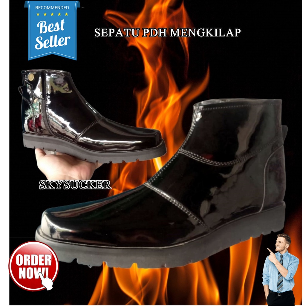 Jual Sepatu Kilap Pantofel Security Satpam Sepatu Pdh Tali Mati Polri ...