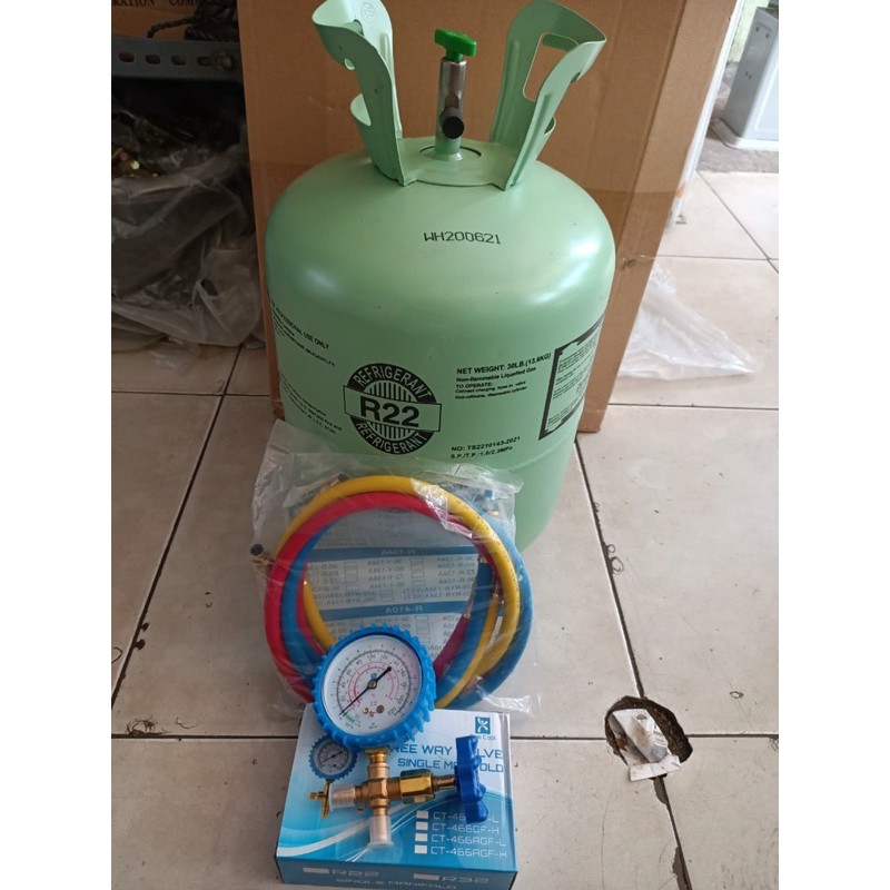 Jual paket isi freon AC R22 isi 1 kilo tinggal pakai | Shopee Indonesia