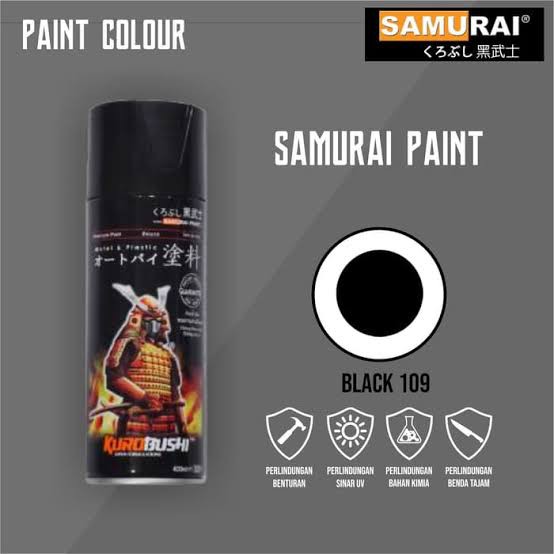 Jual SAMURAI PAINT 109 - Black | Hitam Glossy | Shopee Indonesia