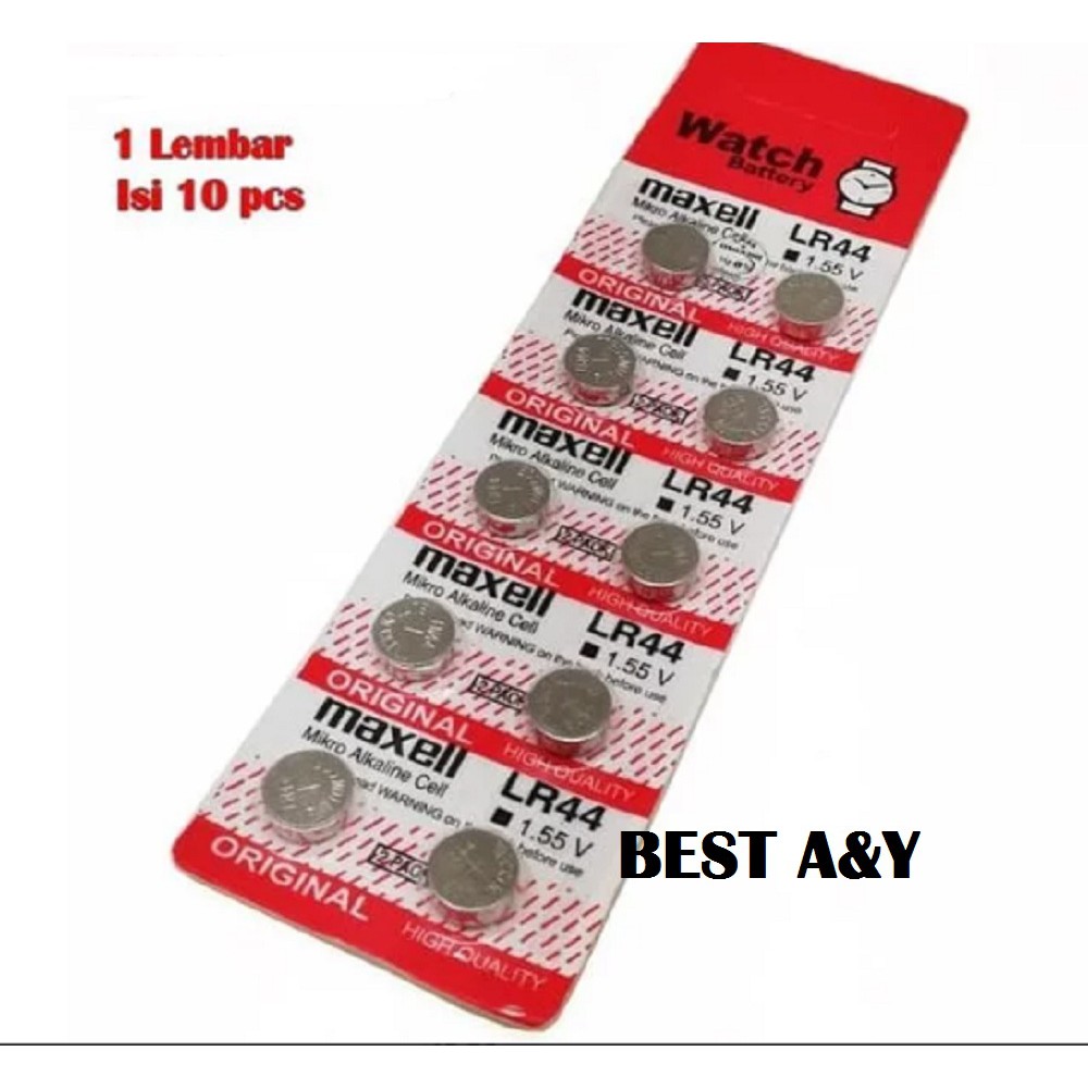 Jual Maxell LR44 AG13 Coin Cell Button Batteries Baterai Batere Batre Koin Kancing Kalkulator ...
