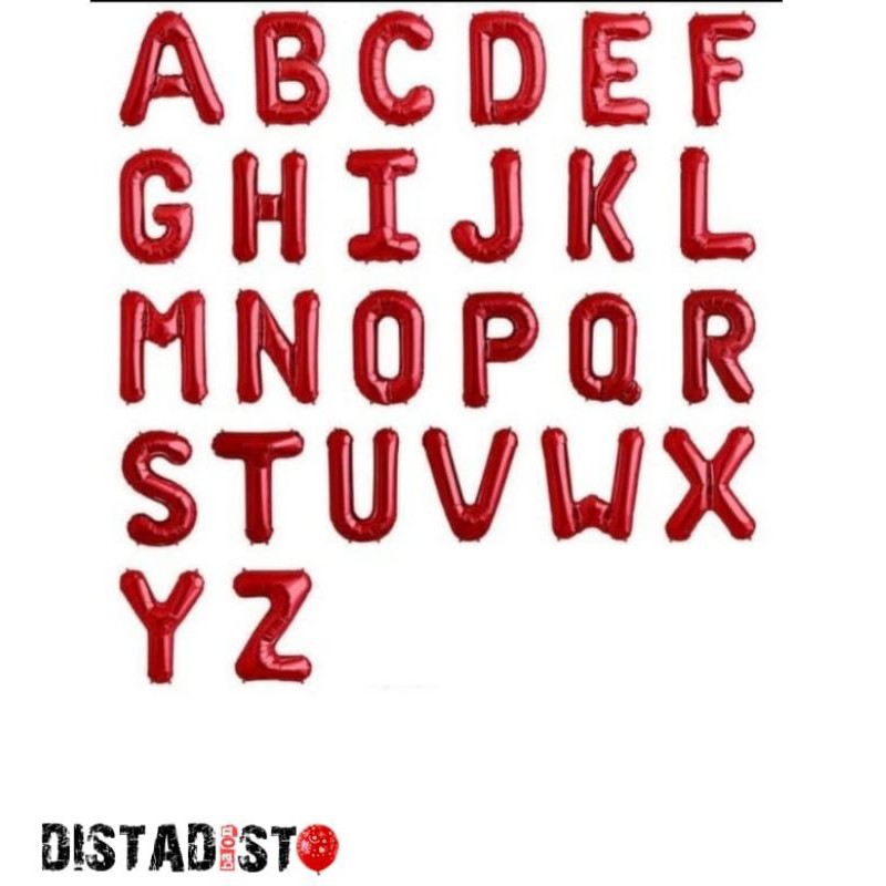 Jual balon huruf gold dan merah dan angka merah ukuran 40 cm | Shopee ...