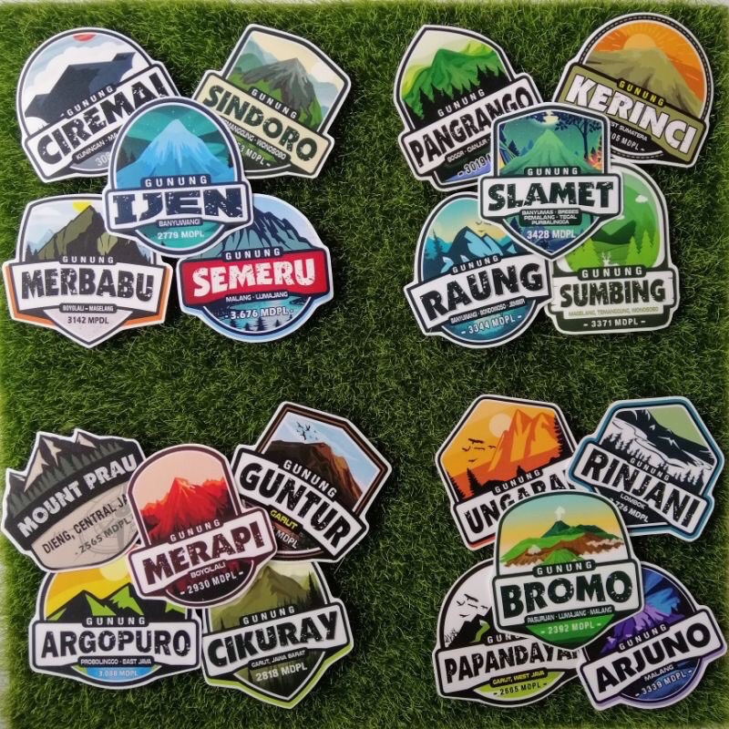 Jual sticker gunung waterproof - stiker Outdoor gunung Indonesia anti ...