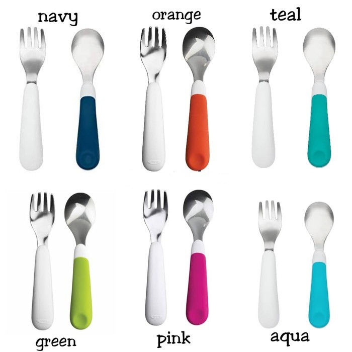 Jual Oxo Tot Fork and Spoon Set Sendok garpu alat makan balita sendok makan bayi on the go ...