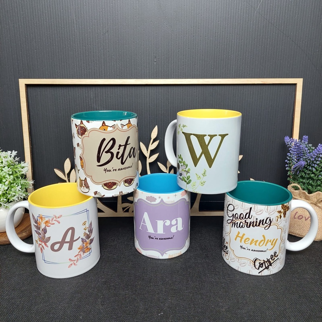 Jual Mug Cantik Custom Nama MURAH PREMIUM | Shopee Indonesia