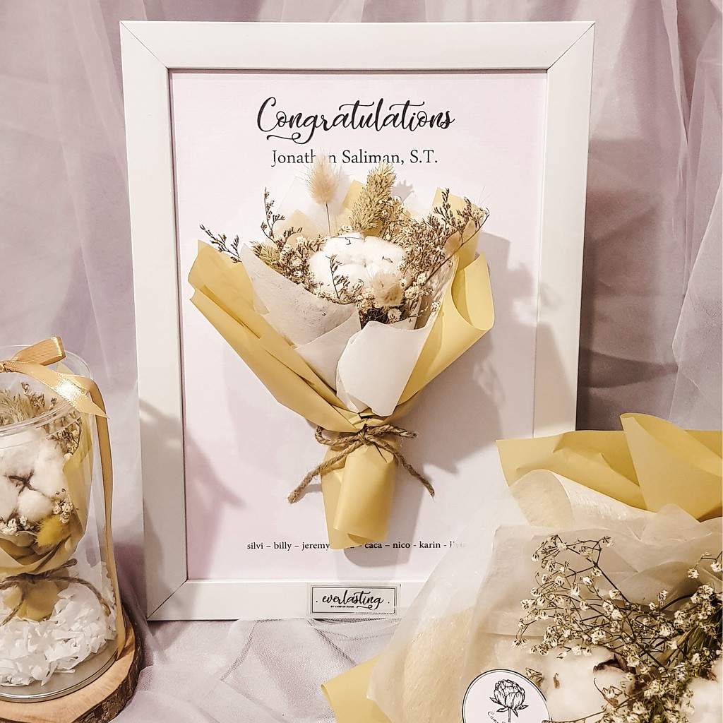 Jual A4 3D Flower Frame Dried Bouquet in Frame | Bingkai Foto Bingkai ...