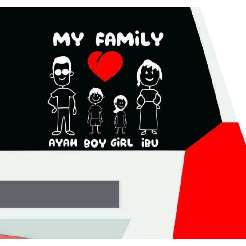 Jual promo sticker mobil sticker kaca mobil sticker keluarga sticker my ...