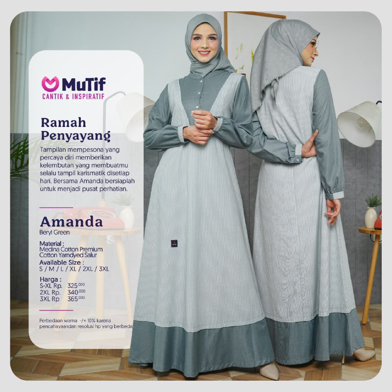 Jual MuTif 100% ORI | Amanda Lichen - Beryl Green | Gamis MuTif ...