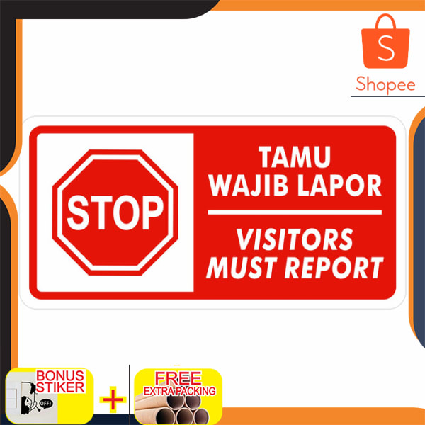 Jual Rambu Plang Tamu Wajib Lapor 40cm x 20cm Plat Alumunium Keren ...